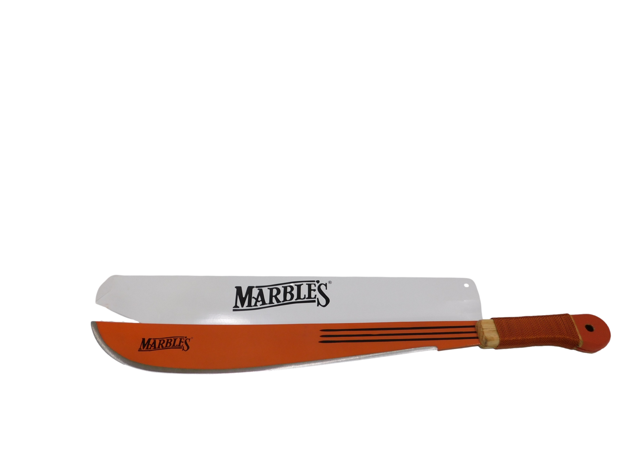 MARBLES MACHETE,18″ (ORANGE) WITH SHEATH & STONE